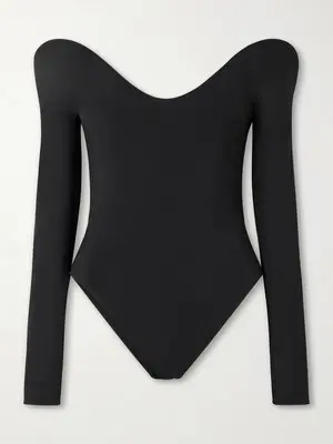 Alaïa Open-back Padded Jersey Bodysuit