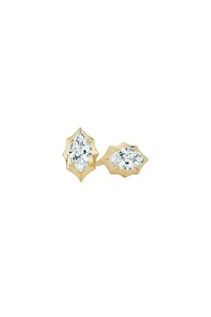 JADE TRAU Maverick Marquise Shaped Stud Earrings - 18k Gold