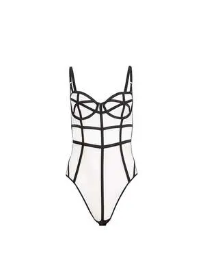 Fleur Du Mal Caged Bodysuit - Black