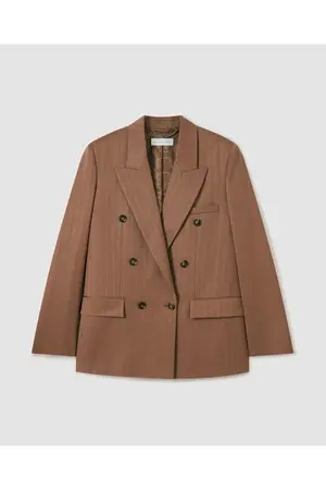 Stella McCartney Oversized Pinstripe Double-breasted Blazer - Neutral