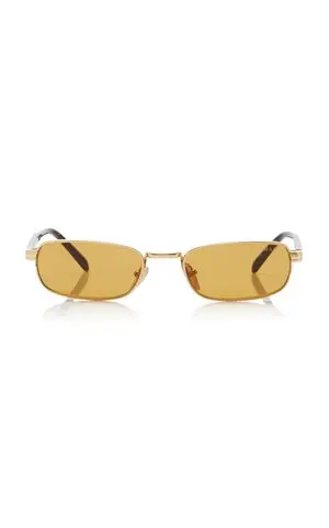 Prada Square Frame Metal Sunglasses - Brown