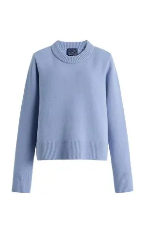 WITH NOTHING UNDERNEATH Devon Wool Sweater - Light Blue