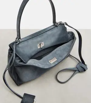 Balenciaga Rodeo Small Suede Top Handle Bag - Grey