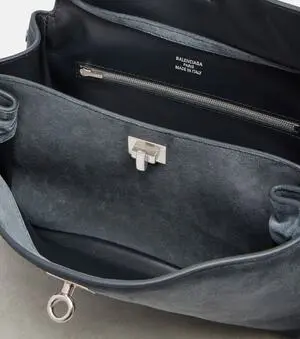 Balenciaga Rodeo Small Suede Top Handle Bag - Grey