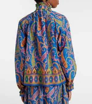 Etro Printed Cotton And Silk Twill Blouse