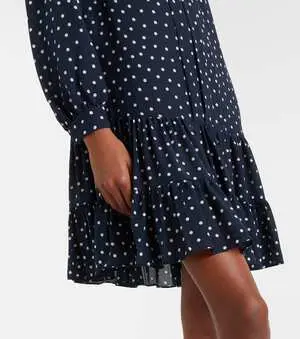 Rixo Valetta Polka-dot Silk Crepe Minidress - Blue