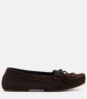Paris Texas Suede Tasseled Loafers - Brown