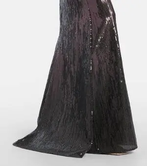 Elie Saab Sequined Strapless Bustier Gown