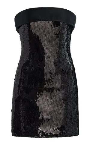 SERGIO HUDSON Strapless Sequined Mini Dress