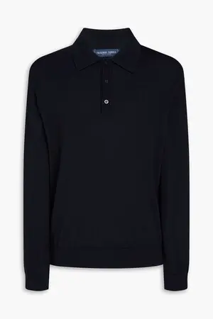 Frescobol Carioca Felix Merino Wool Polo Sweater - Navy
