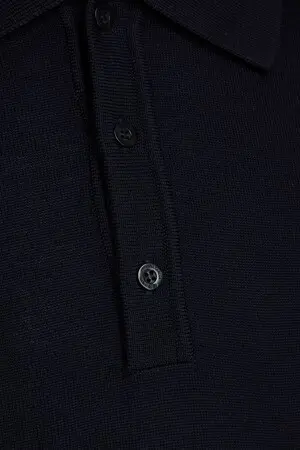 Frescobol Carioca Felix Merino Wool Polo Sweater - Navy