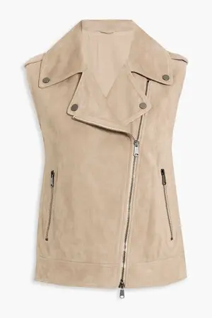 Brunello Cucinelli Bead-embellished Suede Vest