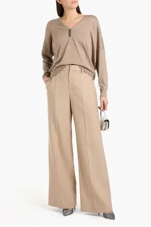 Brunello Cucinelli Wool-twill Wide-leg Pants