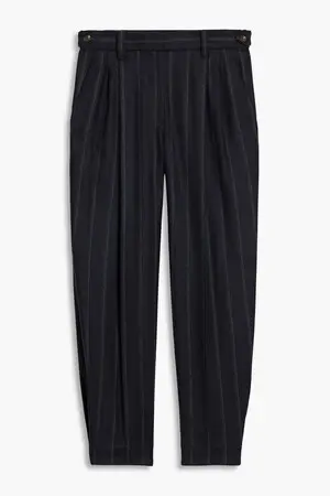Brunello Cucinelli Pinstriped Wool-blend Tapered Pants