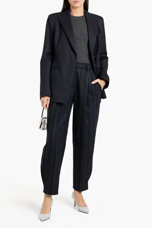 Brunello Cucinelli Pinstriped Wool-blend Tapered Pants