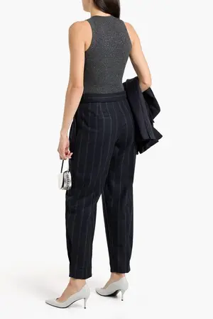 Brunello Cucinelli Pinstriped Wool-blend Tapered Pants