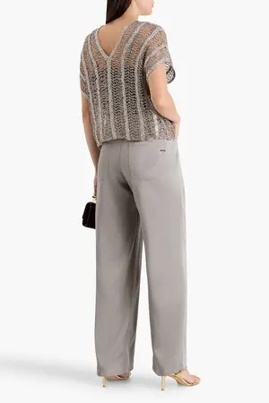 Brunello Cucinelli Bead-embellished Wide-leg Pants