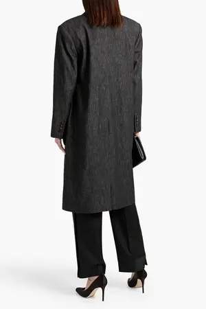 Brunello Cucinelli Satin Crepe-paneled Denim Coat