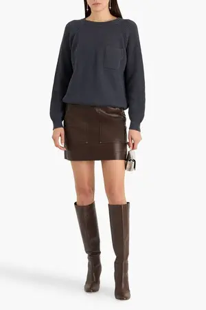 Brunello Cucinelli Leather Mini Skirt