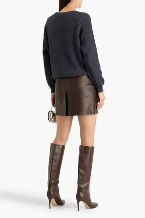Brunello Cucinelli Leather Mini Skirt