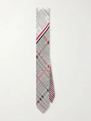 Thom Browne 5cm Silk-jacquard Neck Tie - Gray
