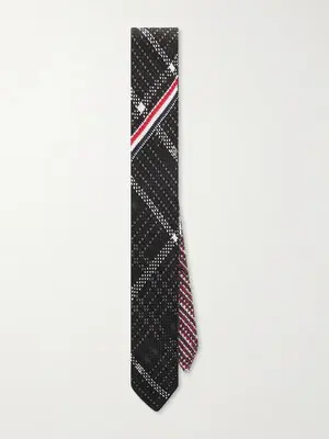 Thom Browne 5cm Silk-jacquard Neck Tie - Black