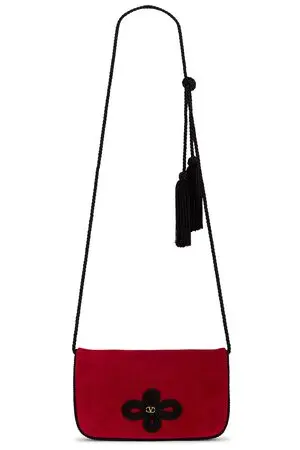 Valentino Garavani Sans Fin Suede Mini Bag - Rosso V & Nero