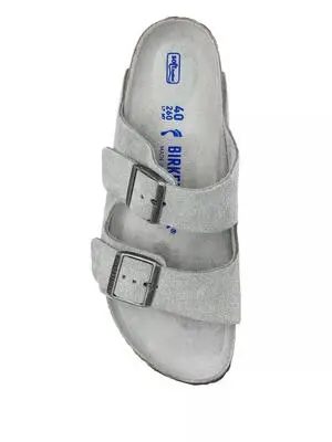 BIRKENSTOCK Suede Arizona Buckle Sandals - Grey