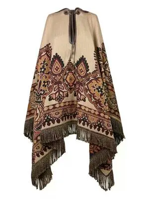 Etro Floral-paisley Jacquard Cape - Neutrals