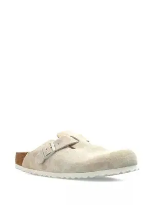 BIRKENSTOCK Boston Suede Mules - Neutrals