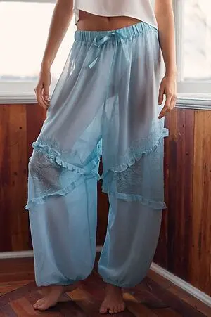 LYREBIRD Lace Balloon Pants - Light Blue
