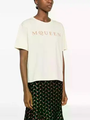 Alexander McQueen Logo T-shirt - Neutrals