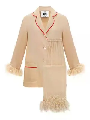 Sleeper Party Detachable-feathers Pajama - Neutrals