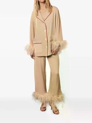 Sleeper Party Detachable-feathers Pajama - Neutrals