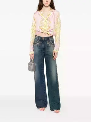 Versace Stud-embellished Straight-leg Jeans
