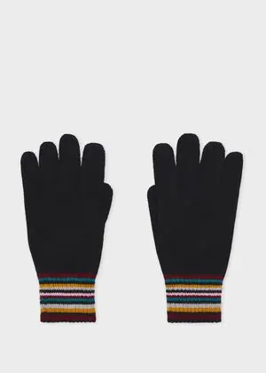 Paul Smith Merino Wool 'signature Stripe' Gloves