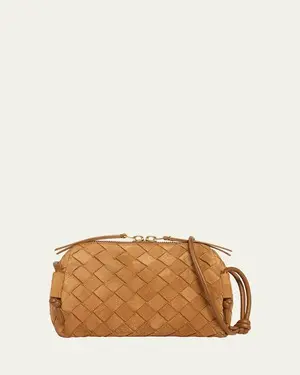 Bottega Veneta Concert Pouch Suede Crossbody Bag - Fondant