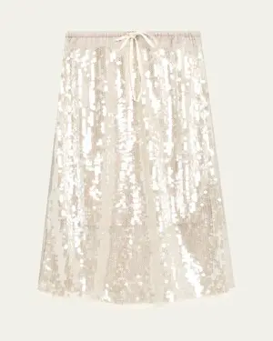 3.1 Phillip Lim Sequined Drawstring Midi Skirt