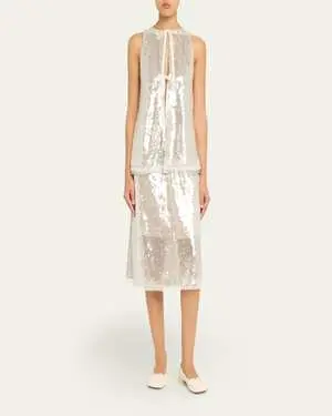3.1 Phillip Lim Sequined Drawstring Midi Skirt