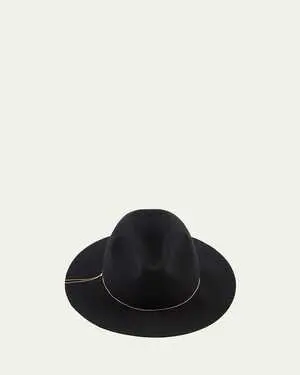 Eugenia Kim Wool Felt Fedora With Goldtone Chain - Black