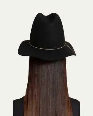 Eugenia Kim Wool Felt Fedora With Goldtone Chain