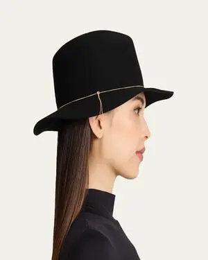 Eugenia Kim Wool Felt Fedora With Goldtone Chain