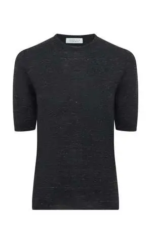 Gabriela Hearst Chryse Cashmere-silk-hemp Knit T-shirt - Black
