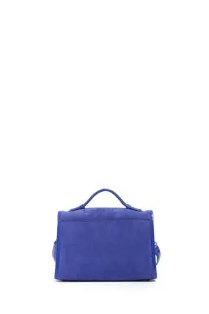 Gabriela Hearst Small Leonora Flap Bag In Suede - Cobalt