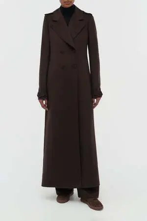 Gabriela Hearst Houstt Trench Coat In Winter Silk - Chocolate