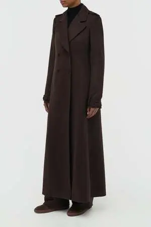 Gabriela Hearst Houstt Trench Coat In Winter Silk - Chocolate