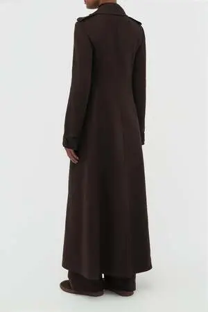 Gabriela Hearst Houstt Trench Coat In Winter Silk - Chocolate