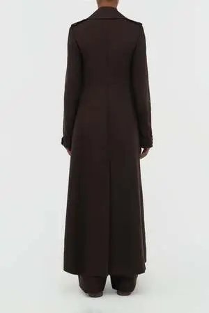 Gabriela Hearst Houstt Trench Coat In Winter Silk - Chocolate