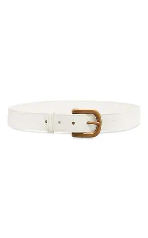 Gabriela Hearst Sam Leather Belt - White