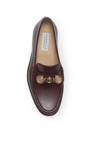 Gabriela Hearst Melchora Leather Loafers With Precious Stone Detail